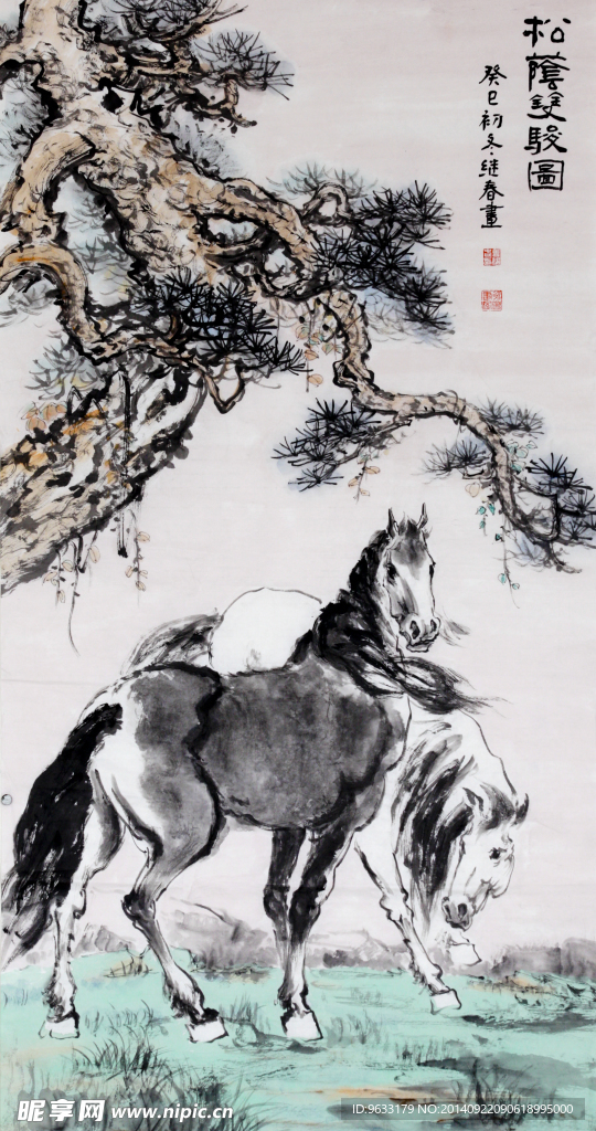 国画马设计图__绘画书法_文化艺术_设计图库_昵图网