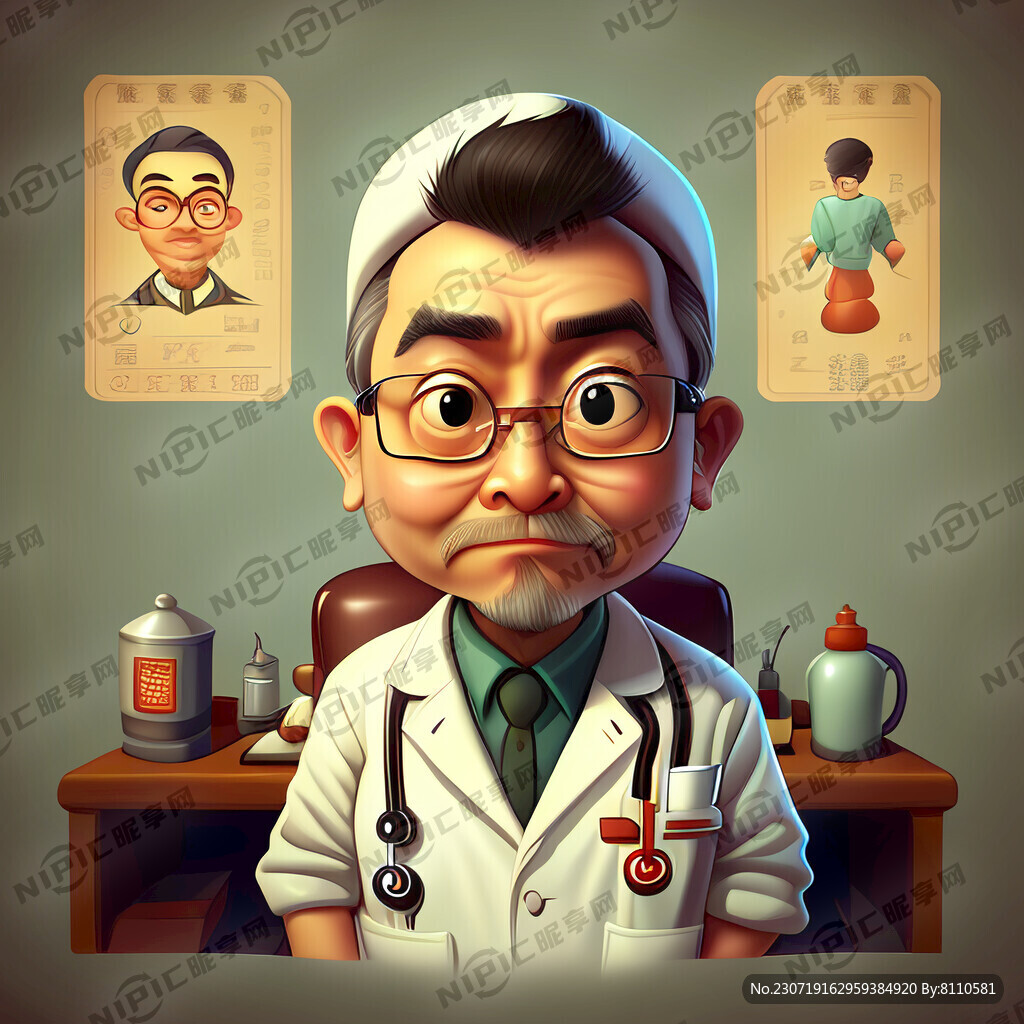 Ai创作图中医卡通 昵图网