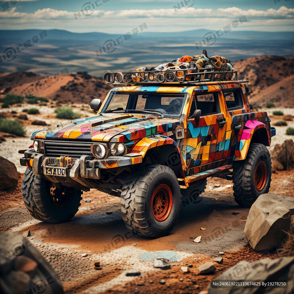 AI创作图越野车 马赛克nipic.com-昵图网